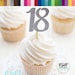 Number 18 Cupcake Toppers, Eighteen Food Picks, 18th Birthday ...