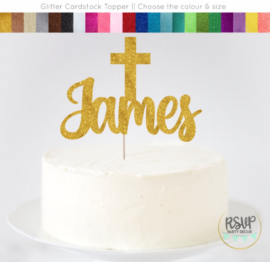 Custom Cross Cake Topper, Baptism Cake Topper, Christening Party ...