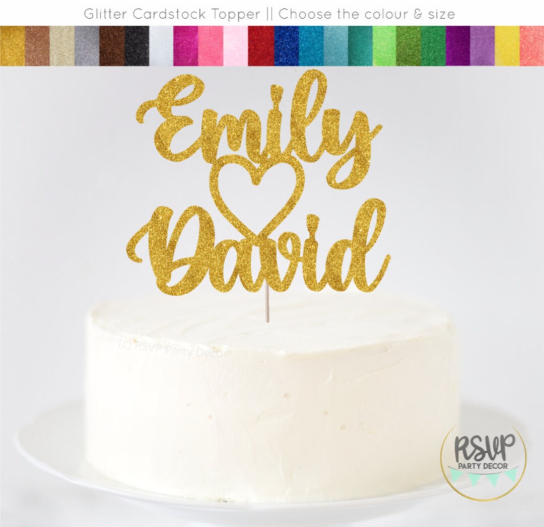 Custom Engagement Cake Topper, Wedding Cake Name Topper, Personalized ...