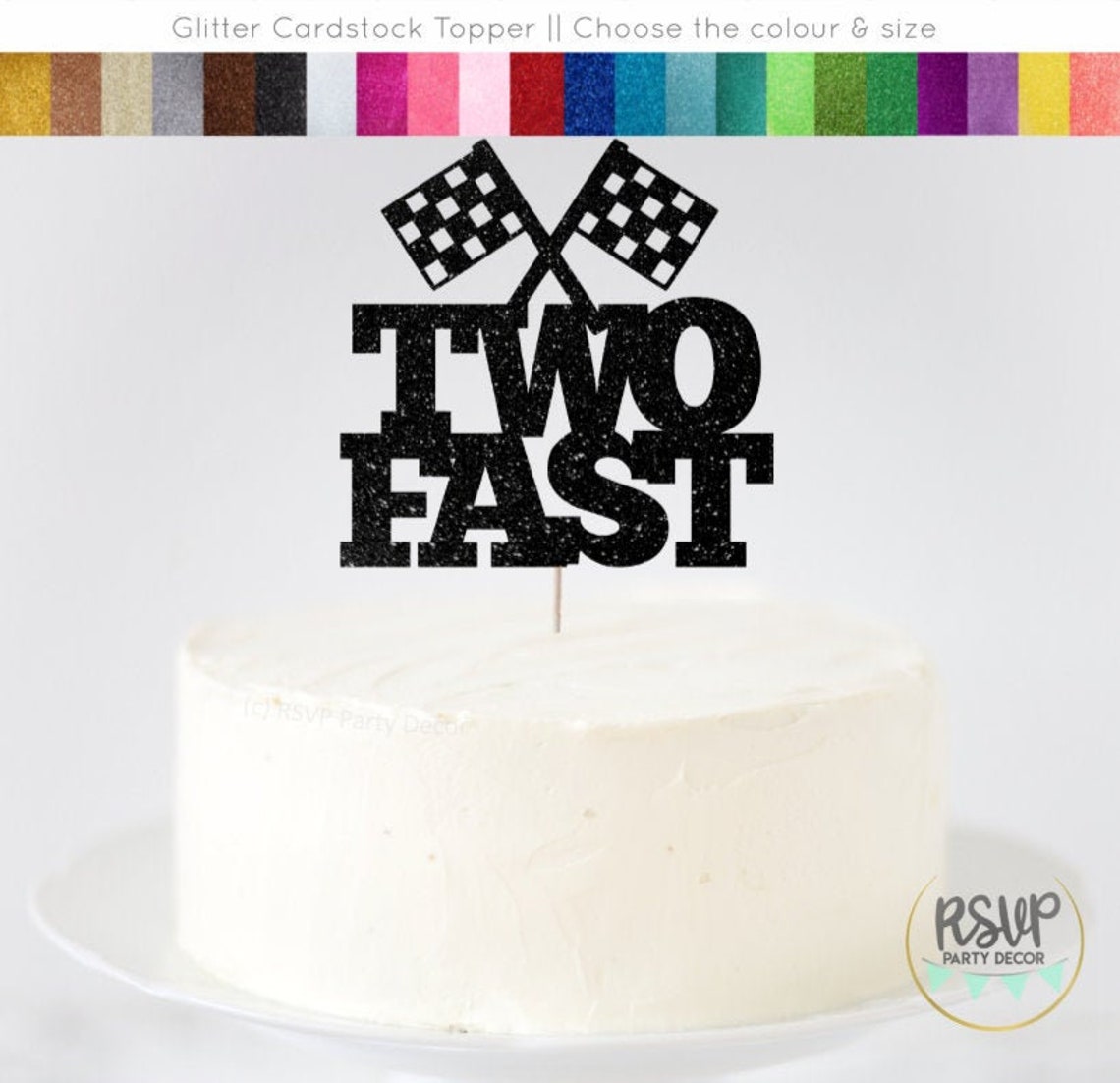 Two Fast Cake Topper Racecar 2nd Birthday Cake Topper Race - Etsy