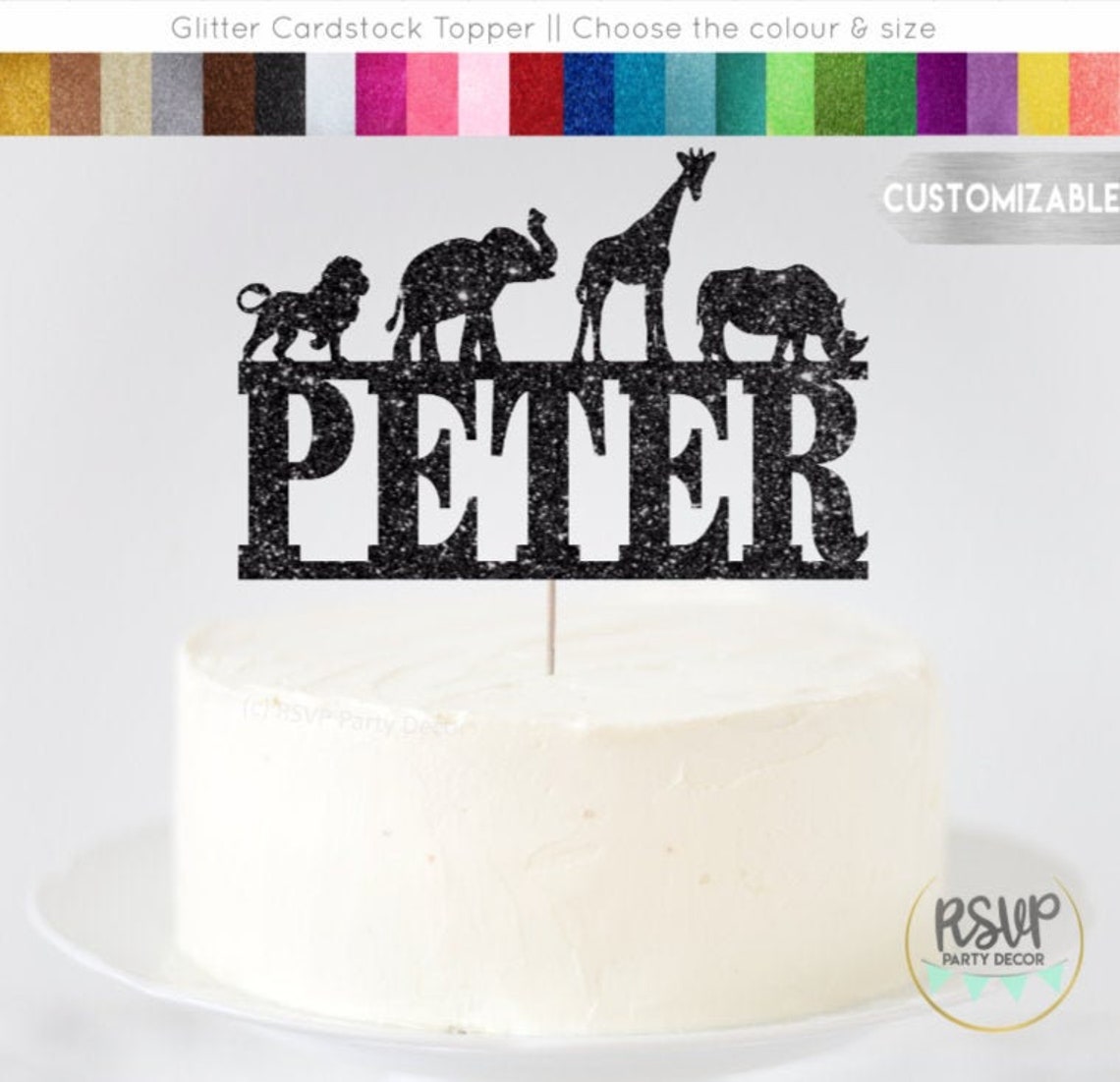 Custom Safari Cake Topper, Safari Birthday Party Decor, Jungle Party ...