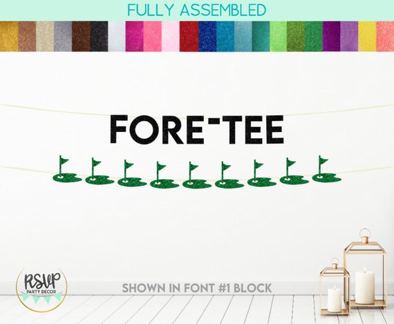 Fore-tee Banner Golf Hole Garland Golf 40th Birthday Party - Etsy