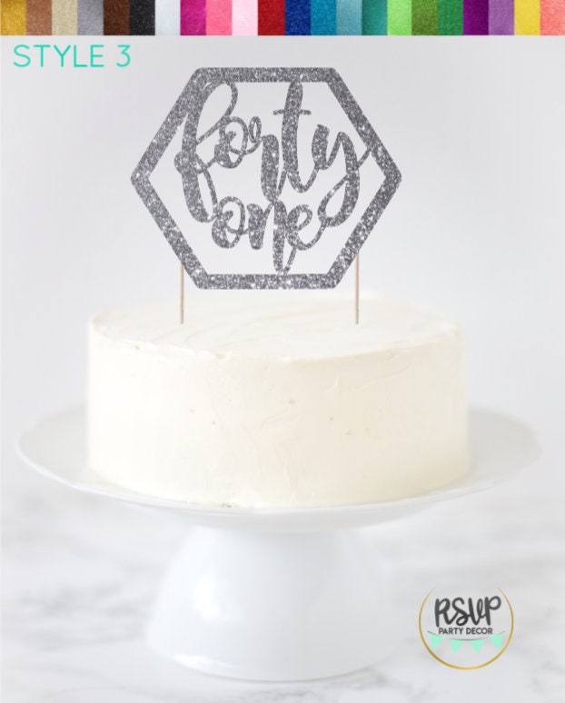 Forty One Cake Topper, 41 Cake Topper, Fortyone Cake Topper, Forty-one ...