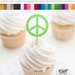 Peace Cupcake Toppers, Peace Sign Food Picks, Groovy Party Decorations ...