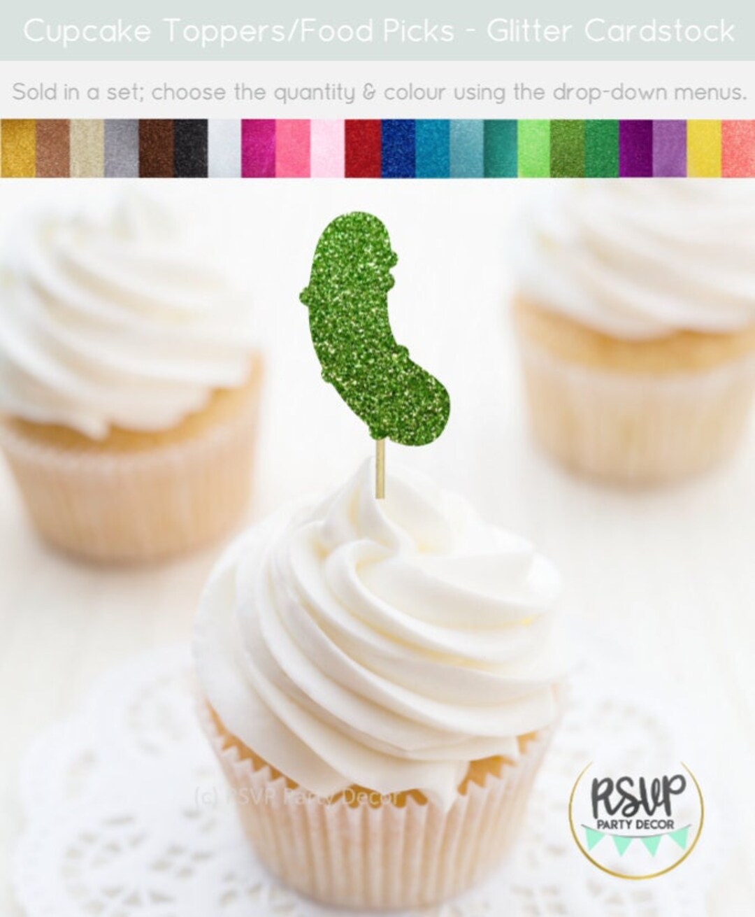 Pickle Cupcake Toppers, Pickle Party Decorations, Dill Pickle Birthday ...