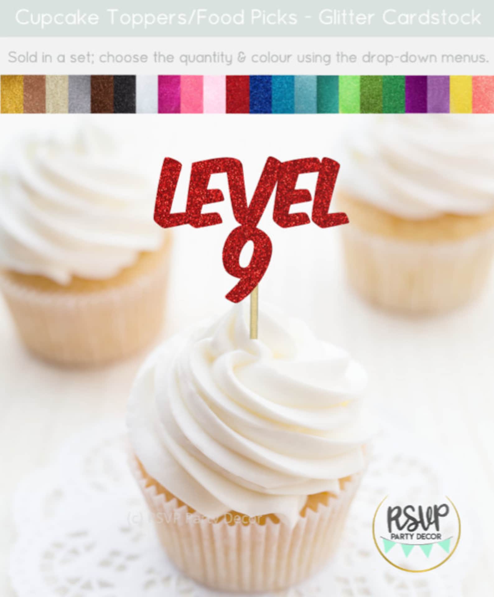 Custom Level Cupcake Toppers Video Game Birthday Party - Etsy España