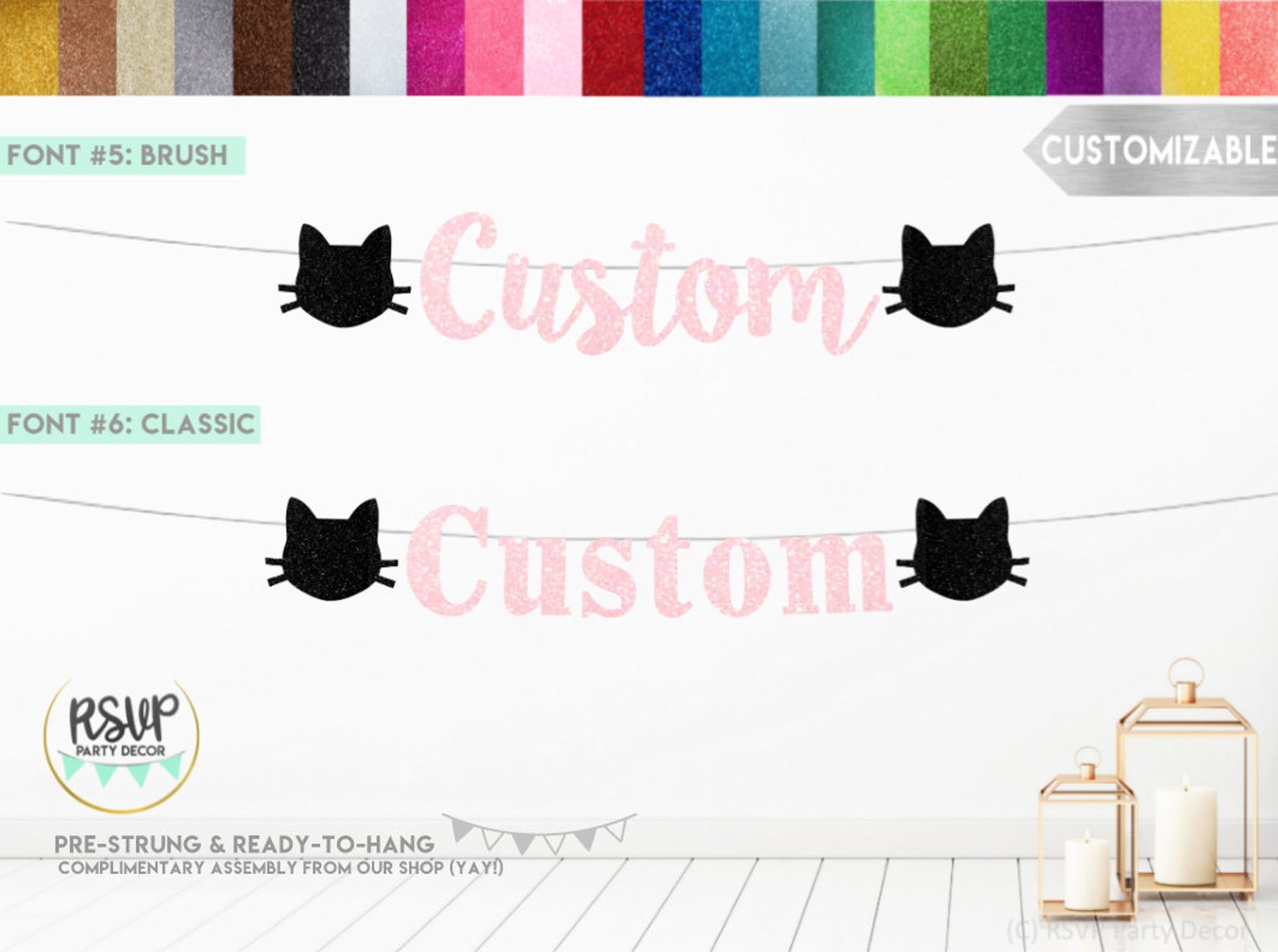 Custom Cat Banner Kitty Themed Party Decorations Cat Themed - Etsy