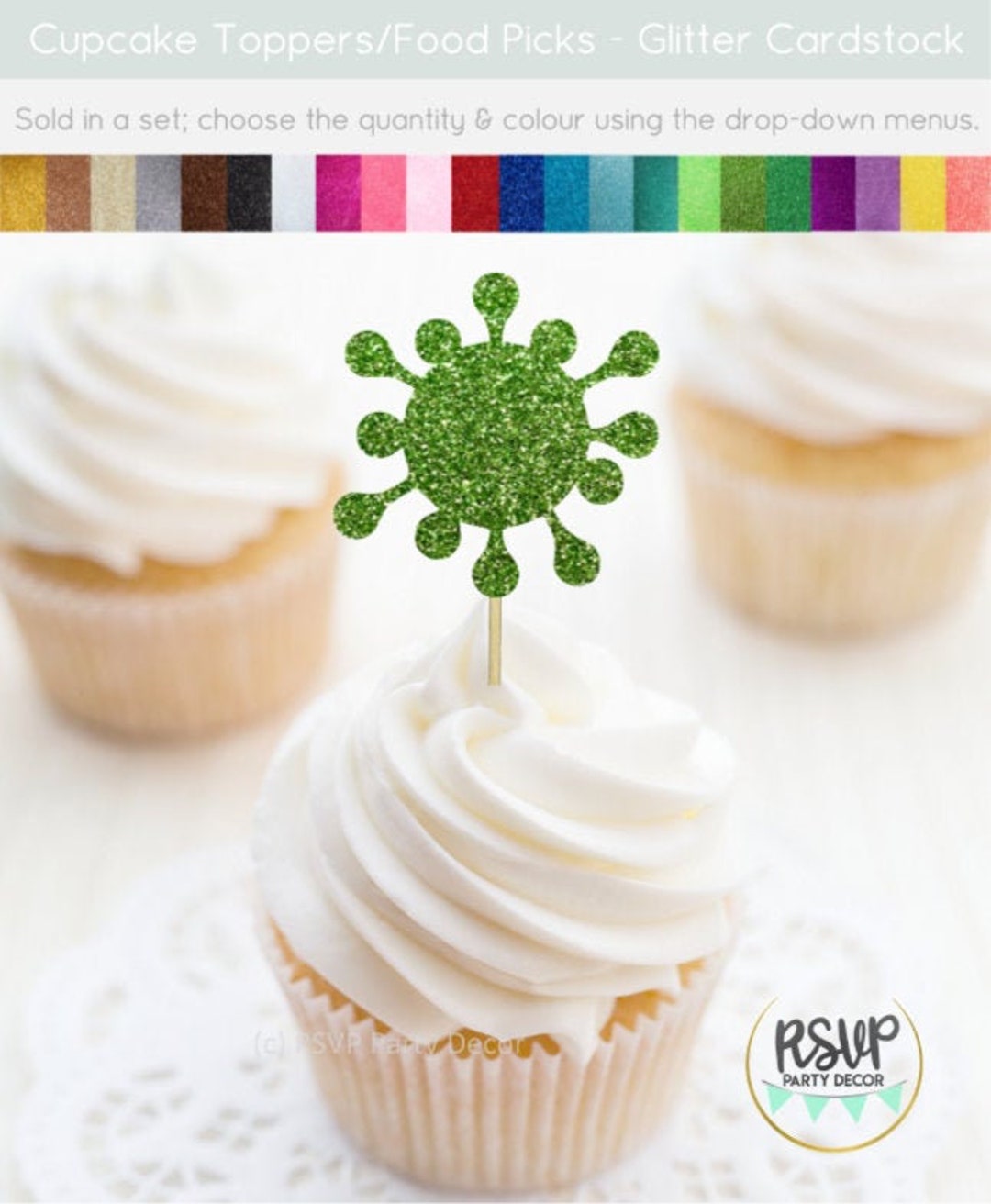 Virus Cupcake Toppers, Microbe Food Picks, Science Themed Party ...
