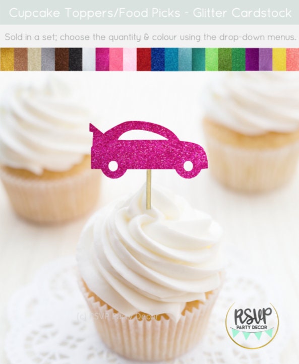 Car Cupcake Toppers Car Food Picks Car Themed Party Decor | Etsy