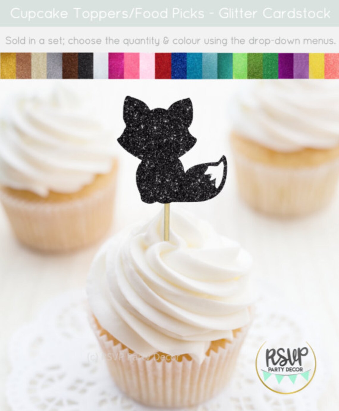 Fox Cupcake Toppers Fox Food Picks Fox Party Decor Fox Baby - Etsy