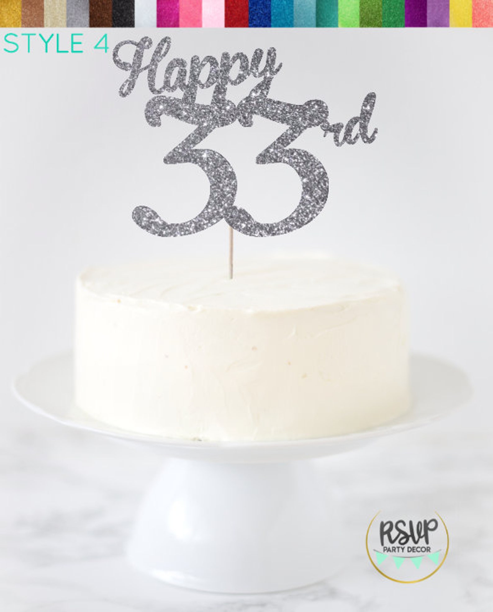 Thirty Three Cake Topper 33 Cake Topper Thirtythree Cake - Etsy