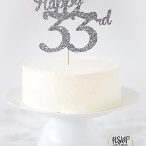 Thirty Three Cake Topper, 33 Cake Topper, Thirtythree Cake Topper ...