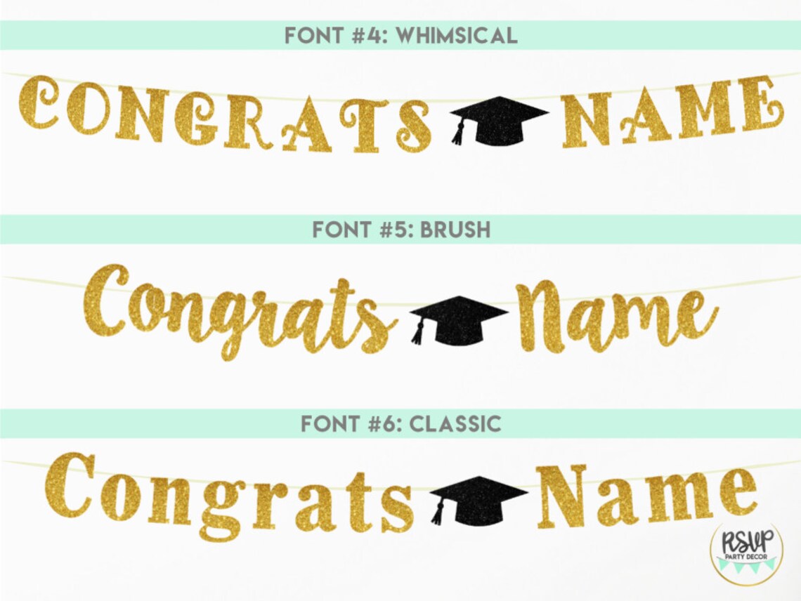 Custom Congrats Graduation Banner Happy Graduation Name | Etsy