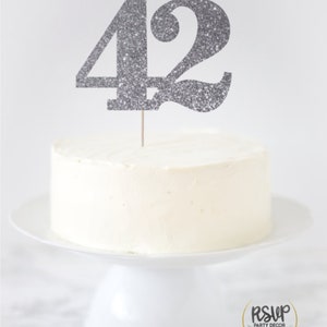 Forty Two Cake Topper, 42 Cake Topper, Fortytwo Cake Topper, Happy 42nd ...