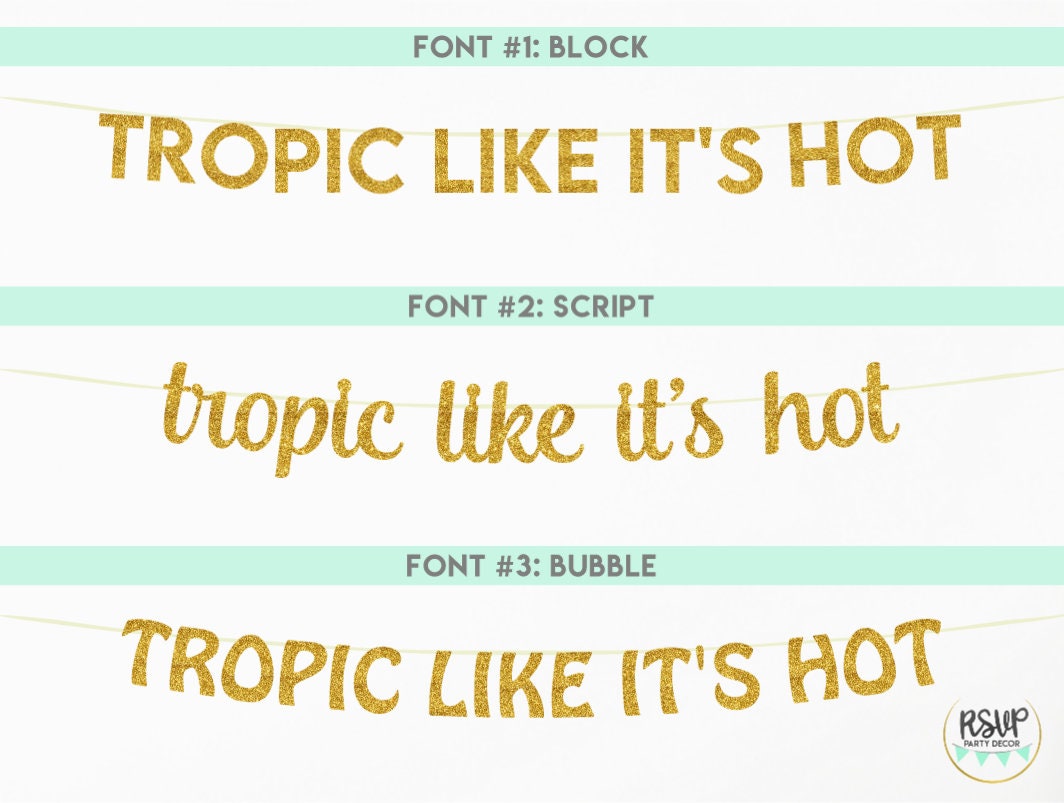 Tropic Like It's Hot Banner, Palm Tree Garland, Tropical Birthday Party ...