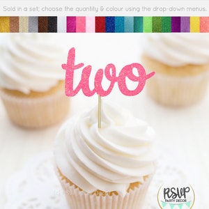 Two Cupcake Toppers, Two Food Picks, 2 Cupcake Toppers, 2nd Birthday ...
