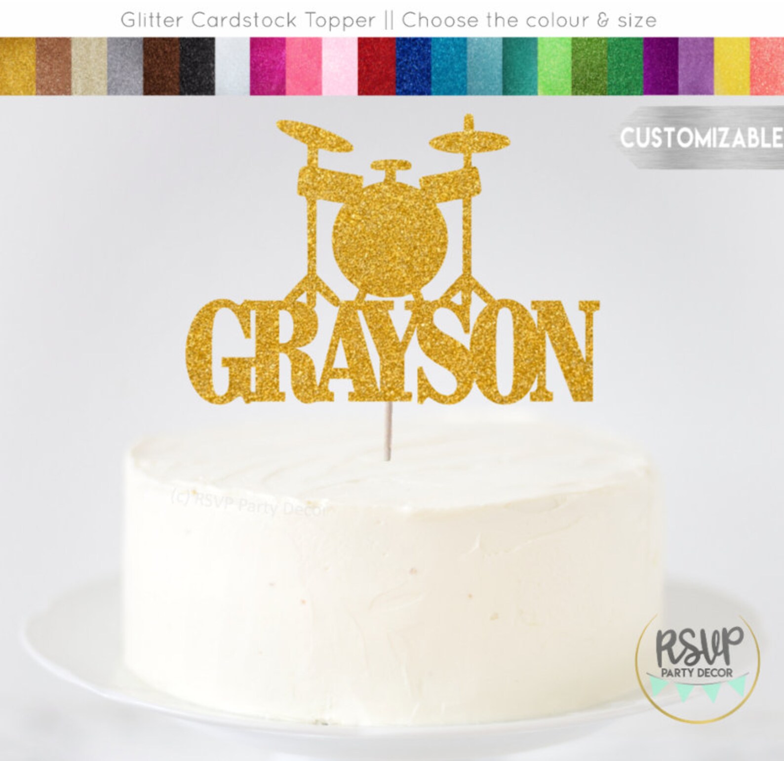 Custom Drums Cake Topper Music Party Decorations Rockstar - Etsy