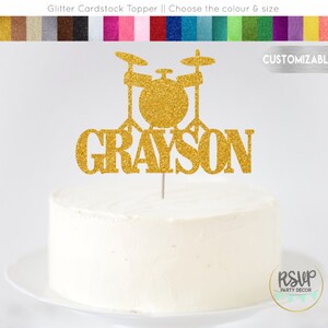Custom Drums Cake Topper, Music Party Decorations, Rockstar Cake Topper ...