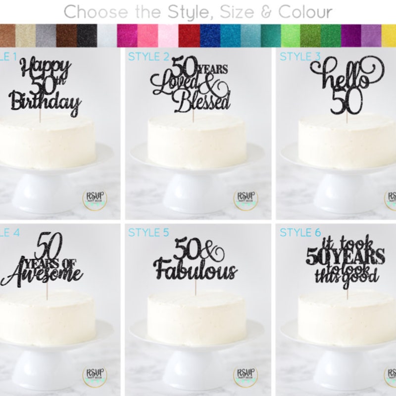 50th Birthday Cake Topper - Etsy
