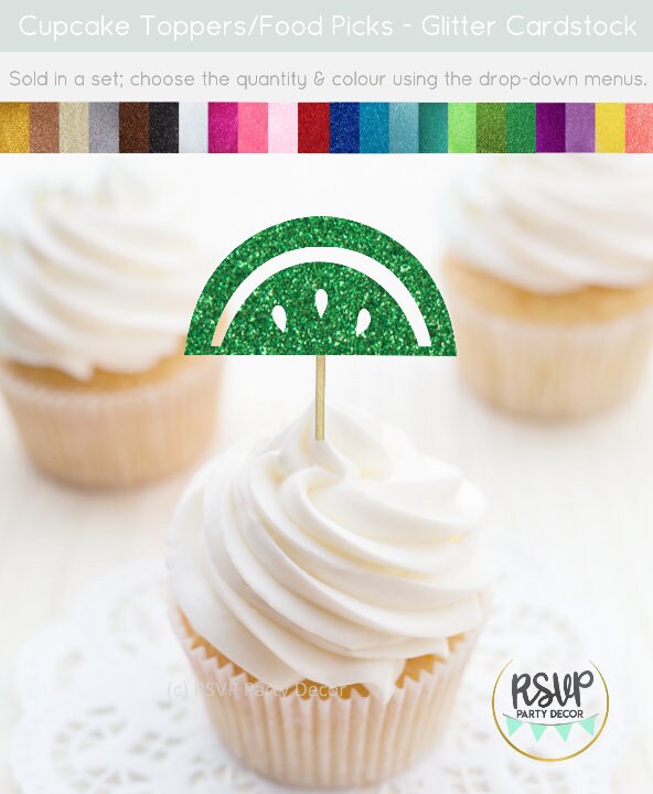Watermelon Cupcake Toppers, Melon Food Picks, Orange Slice Cupcake ...