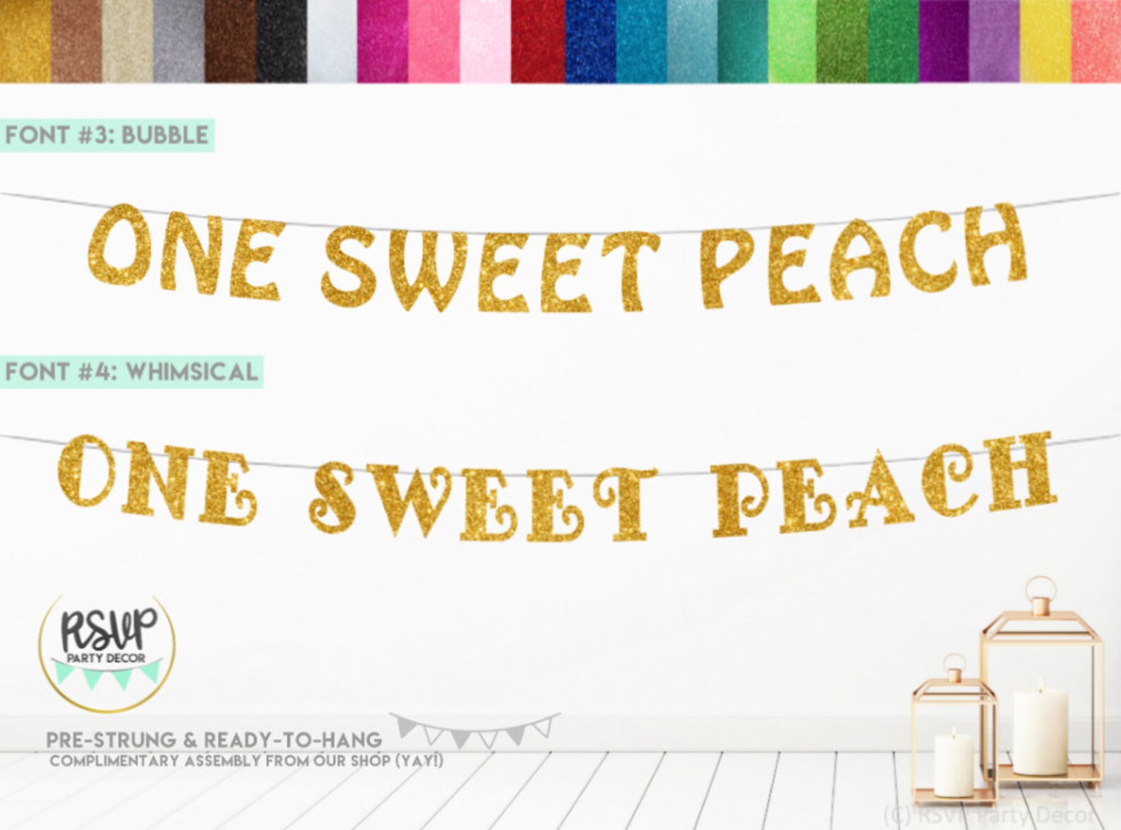 ONE Sweet Peach Banner, One Sweet Peach Party Decorations, Peach Themed ...
