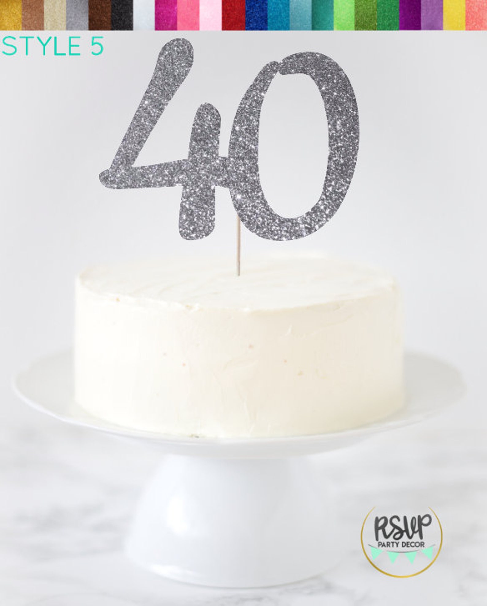 Forty Cake Topper 40 Cake Topper 40th Birthday Decor 40th | Etsy