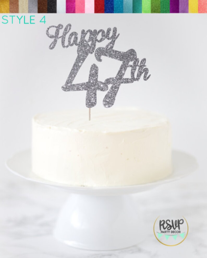 Forty Seven Cake Topper, 47 Cake Topper, Fortyseven Cake Topper, Forty ...