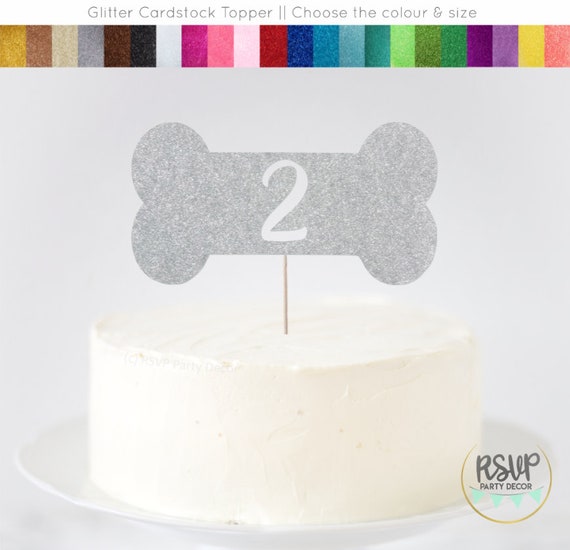 Custom Dog Bone Cake Topper, Puppy Party Decorations, Dog Birthday ...