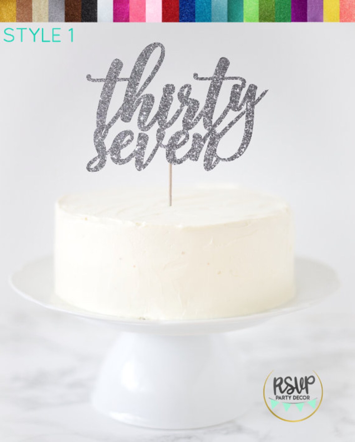 Thirty Seven Cake Topper, 37 Cake Topper, Thirtyseven Cake Topper ...