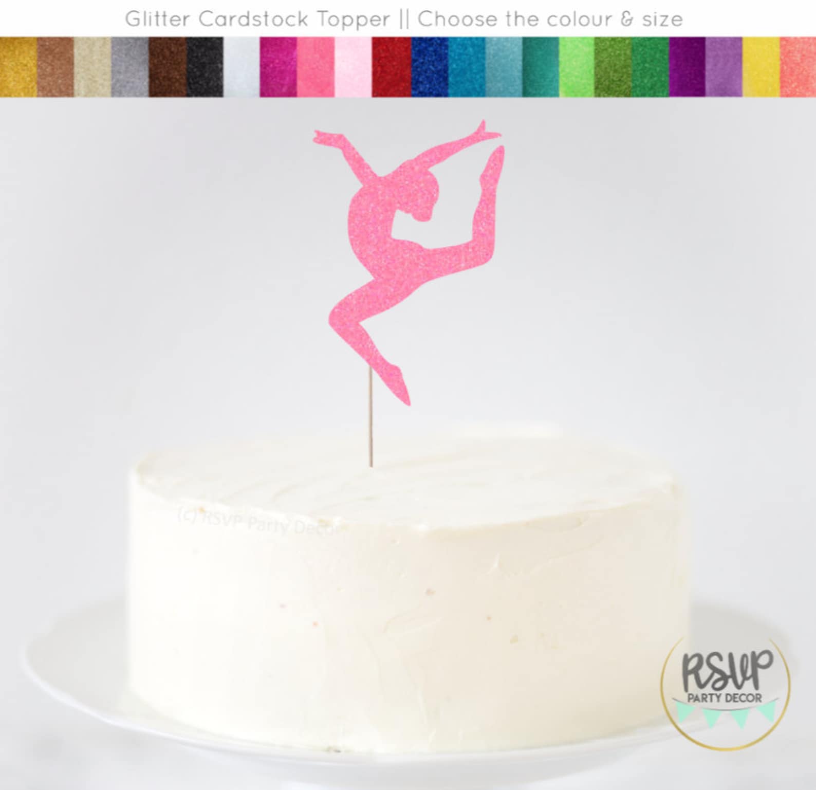Gymnastics Leap Cake Topper, Gymnastics Birthday Party Decor, Dancer ...