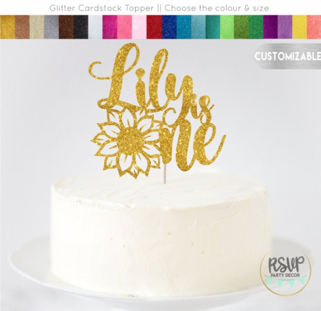 Custom Sunflower One Cake Topper, Sunflower Themed 1st Birthday Cake ...