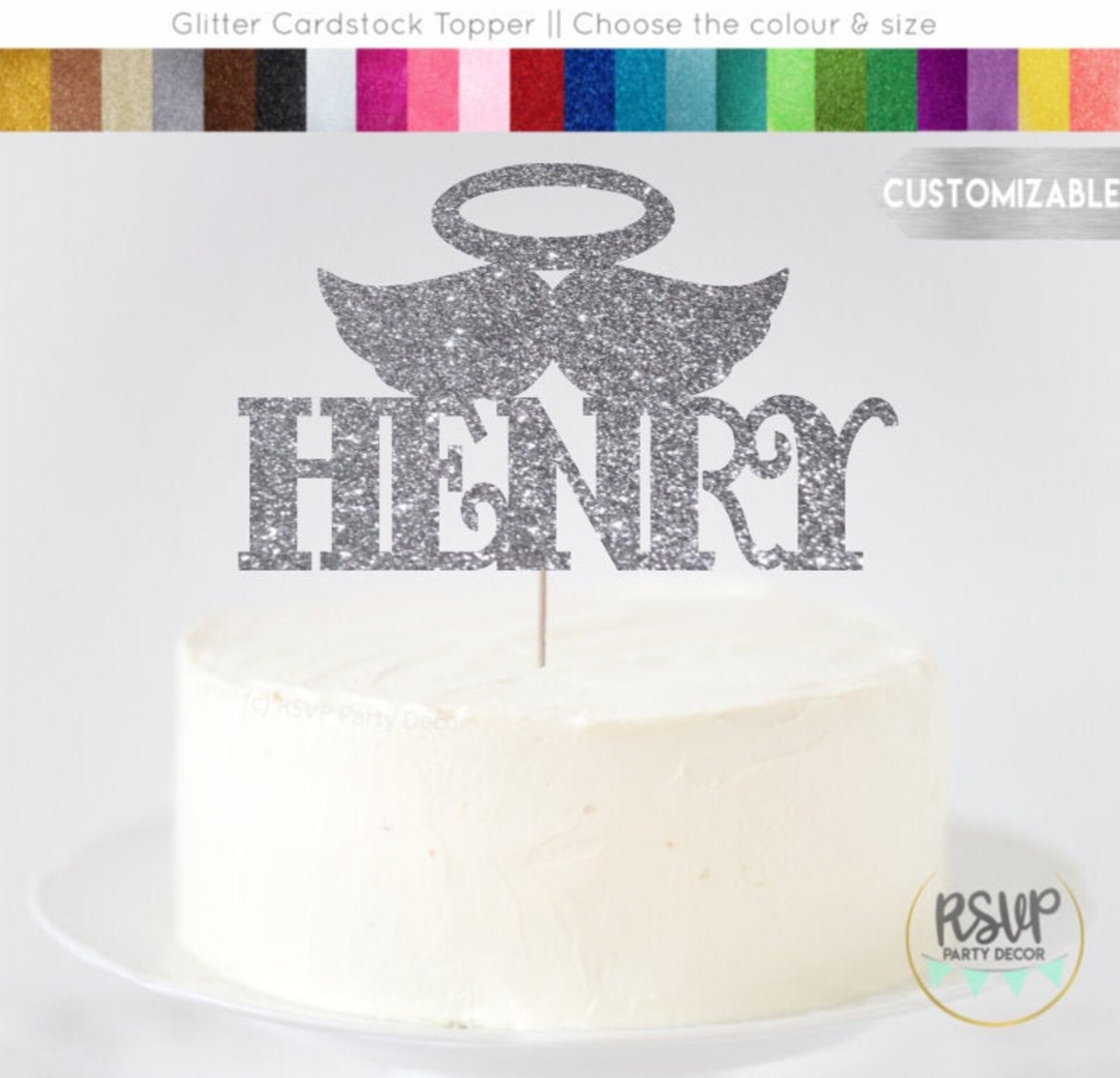 Custom Angel Wings Cake Topper, Baptism Cake Topper, Communion Cake ...