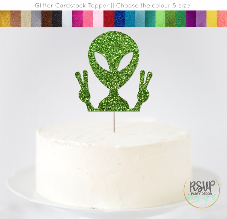 Alien Cake Topper Peace Hand Alien Cake Topper Alien - Etsy