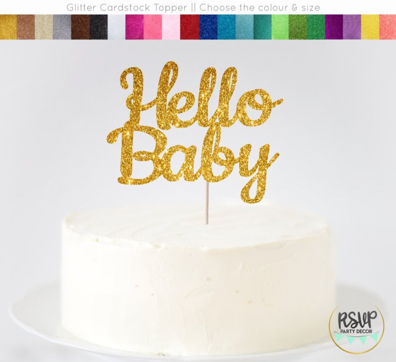 Hello Baby Cake Topper Hello Baby Sign Baby Shower Cake - Etsy