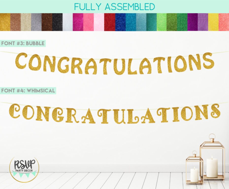 Congratulations Banner, Congrats Banner, Graduation Banner, Retirement ...