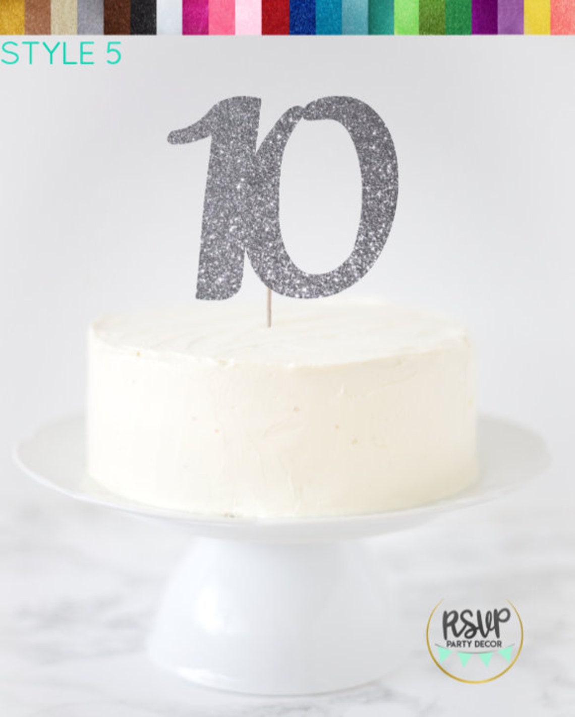 Ten Cake Topper, 10 Cake Topper, Double Digits Cake Topper, Happy 10th ...