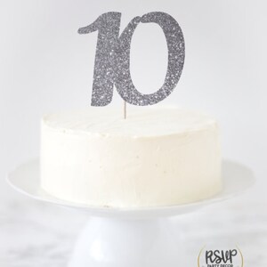 Ten Cake Topper, 10 Cake Topper, Double Digits Cake Topper, Happy 10th ...