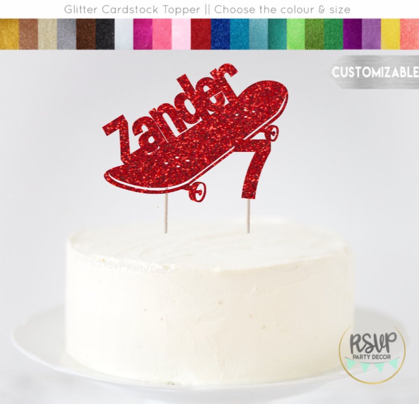 Custom Skateboard Cake Topper Skateboarder Cake Topper | Etsy