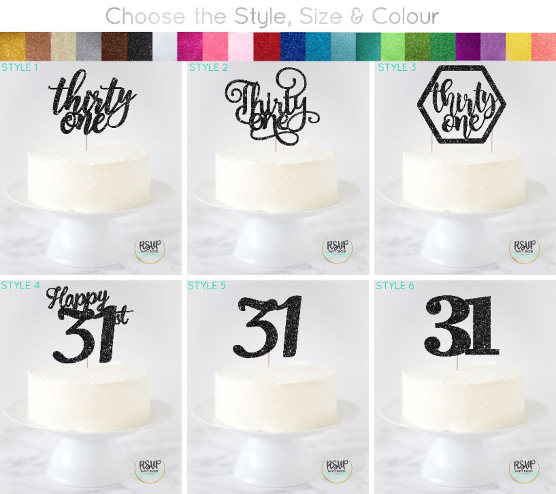 Thirty One Cake Topper, 31 Cake Topper, Thirtyone Cake Topper, Thirty ...