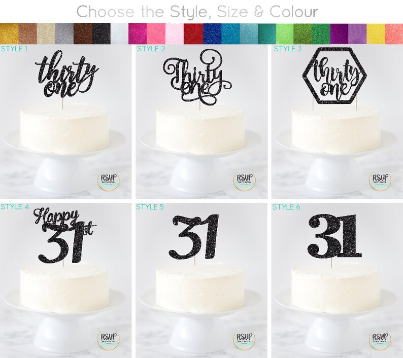 Thirty One Cake Topper, 31 Cake Topper, Thirtyone Cake Topper, Thirty ...