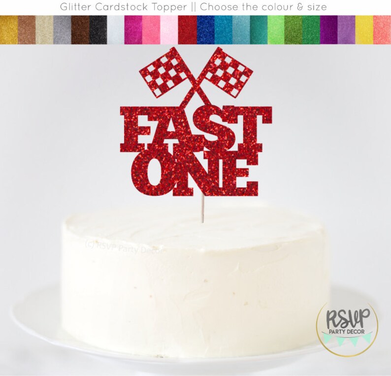 Fast One Cake Topper Racecar 1st Birthday Cake Topper Race | Etsy