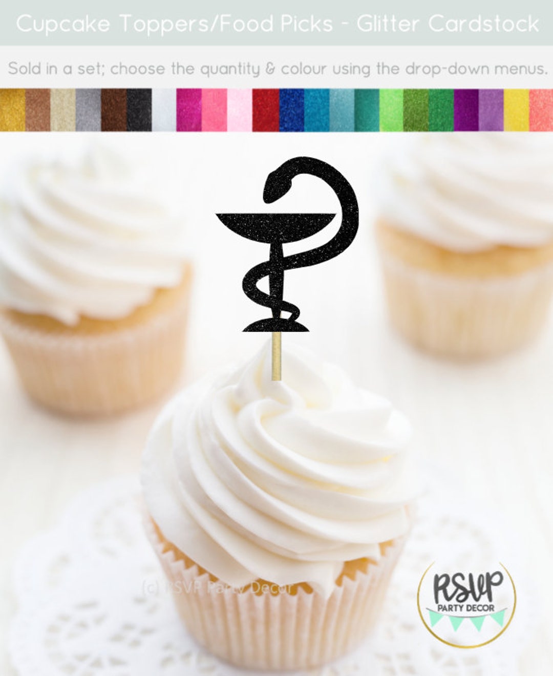 Bowl of Hygeia Cupcake Toppers, Pharmacy Party Decorations, Pharmacist ...