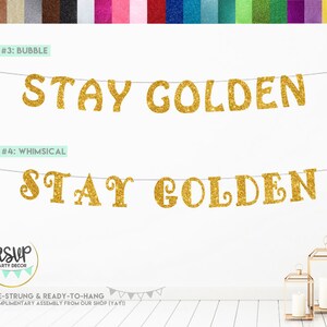 Stay Golden Banner, Stay Golden Sign, Golden Birthday Banner, Golden ...