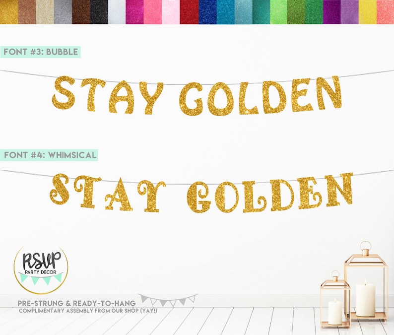 Stay Golden Banner Stay Golden Sign Golden Birthday Banner - Etsy