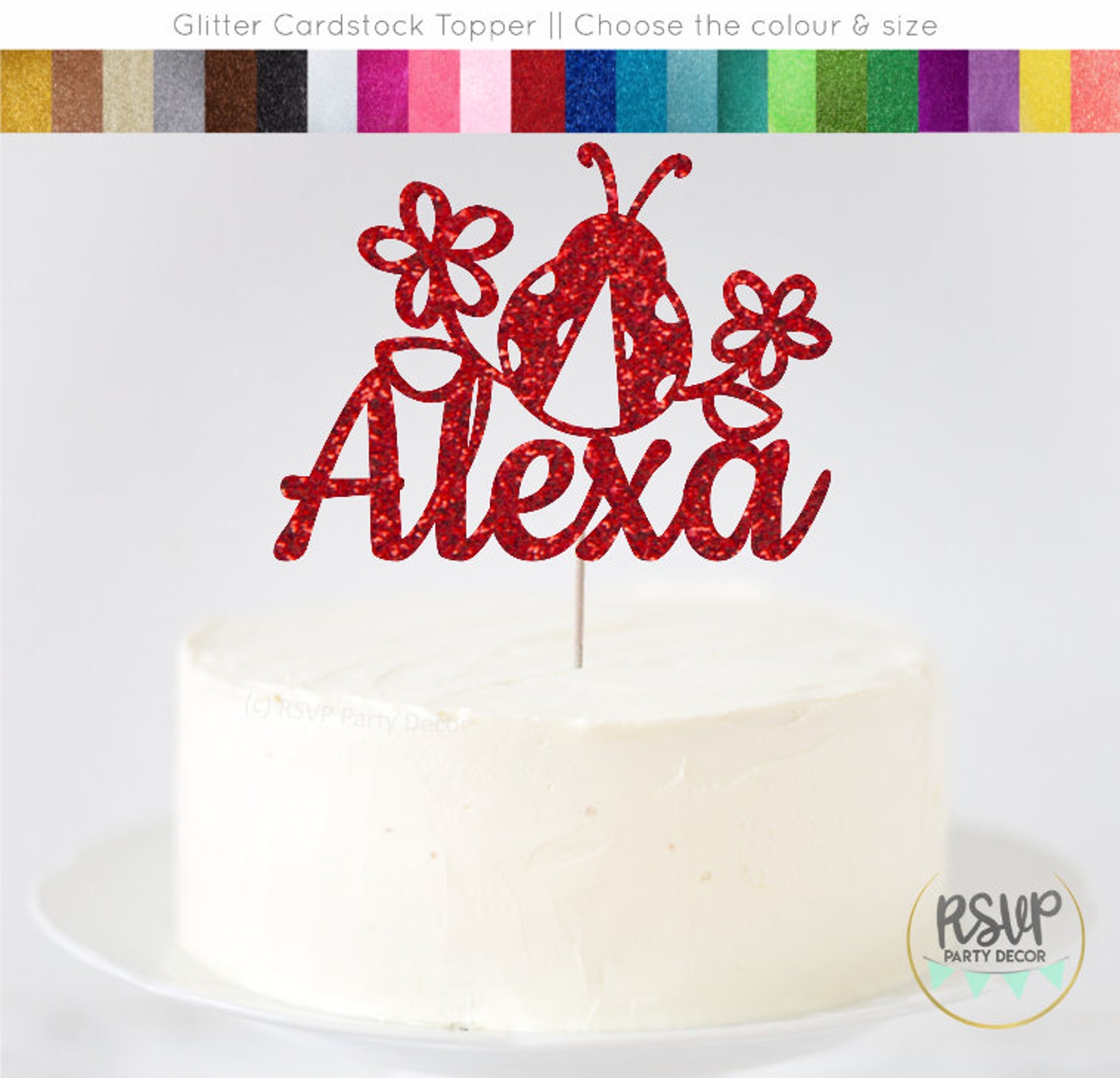 Custom Ladybug Cake Topper, Ladybug Party Decorations, Custom Garden ...