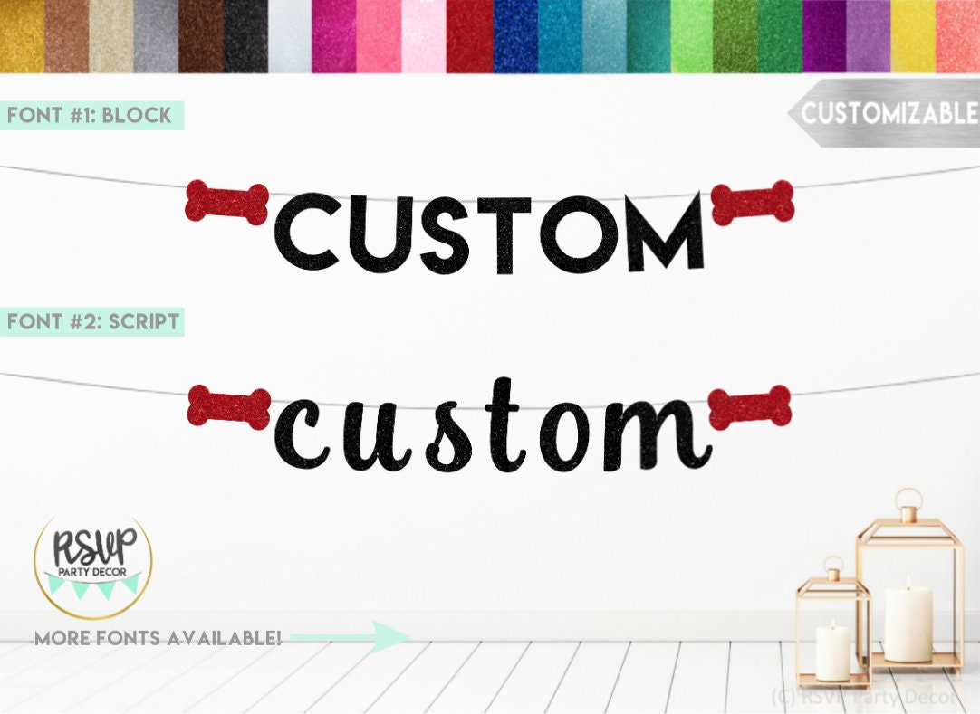 Custom Dog Bone Banner Puppy Themed Party Decorations Puppy | Etsy