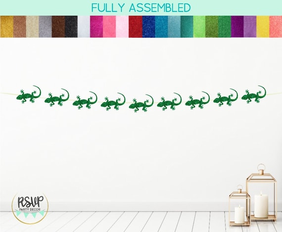 Lizard Garland, Lizard Banner, Reptile Party Decor, Zoo Party ...