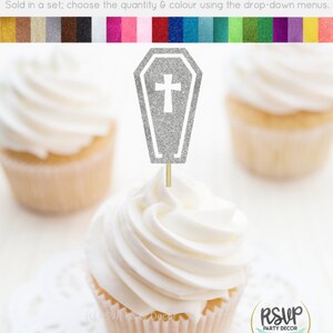 Coffin Cupcake Toppers, Gothic Birthday Party Decor, Death to My 20s ...