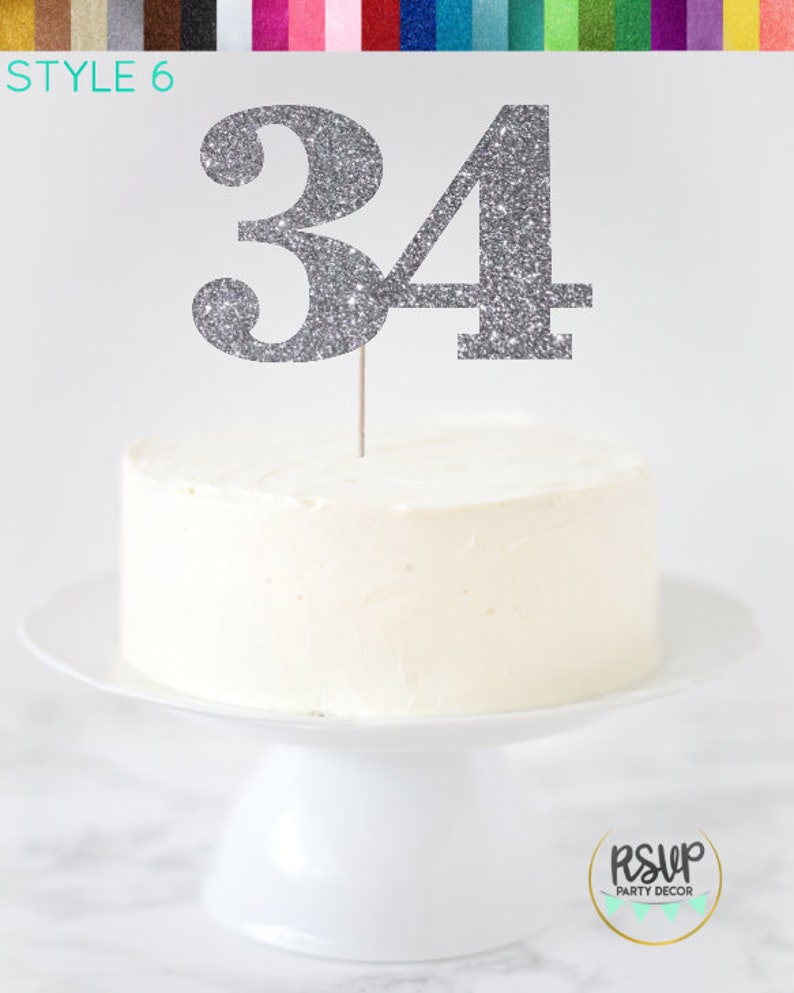 Thirty Four Cake Topper 34 Cake Topper Thirtyfour Cake - Etsy