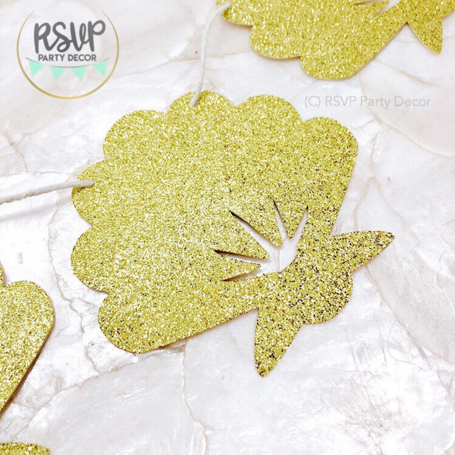 Shell Garland Glitter Shell Banner Mermaid Themed Party - Etsy